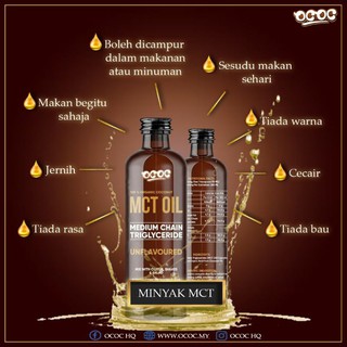 OCOC Pure MCT Oil Coconut Oil Unflavored Colorless ococ Dr Rizal 250ml Minyak MCT C8 C10 ...