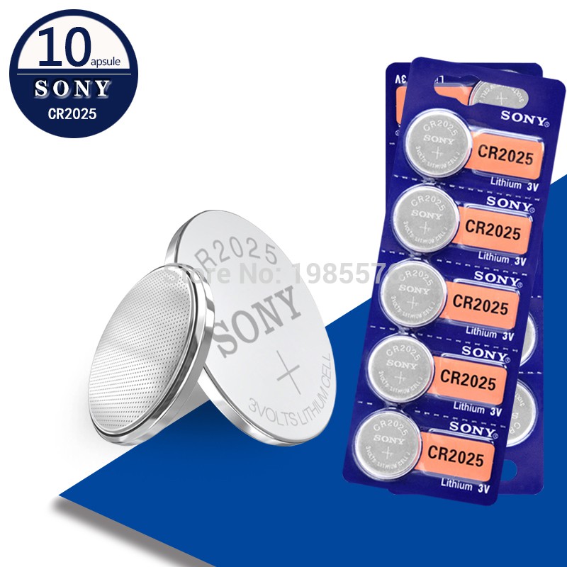 Easy to use 10pcs for sony 3v cr2025 cell coin button batteries dl2025 ...