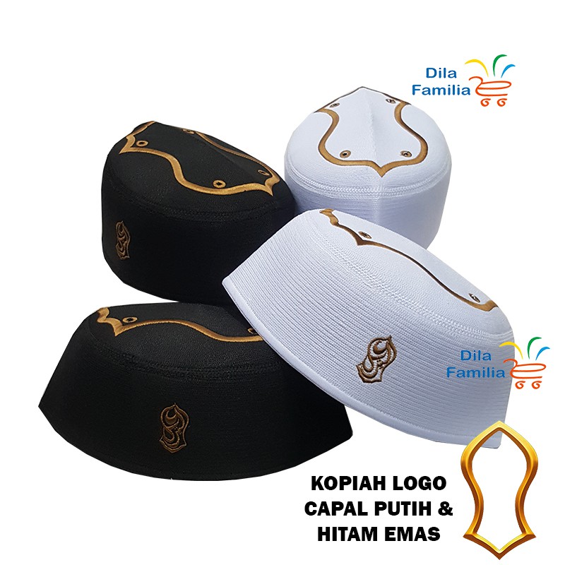 Kopiah Capal Nabi Logo Putih Hitam Emas Gold Tebal Dewasa Budak Lelaki ...