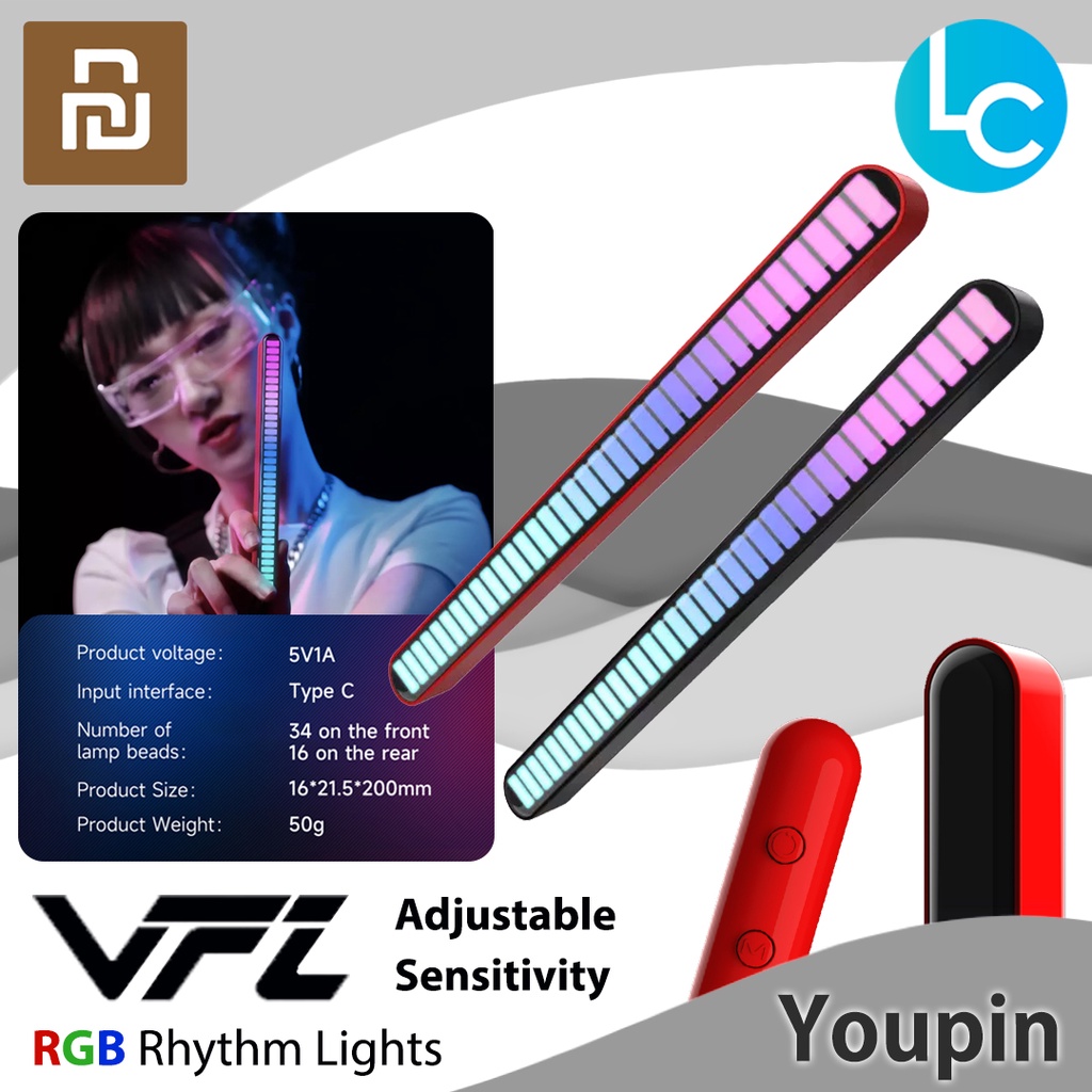 VFZ Double-sided RGB Smart Strip Light Music Sound Control Pickup ...