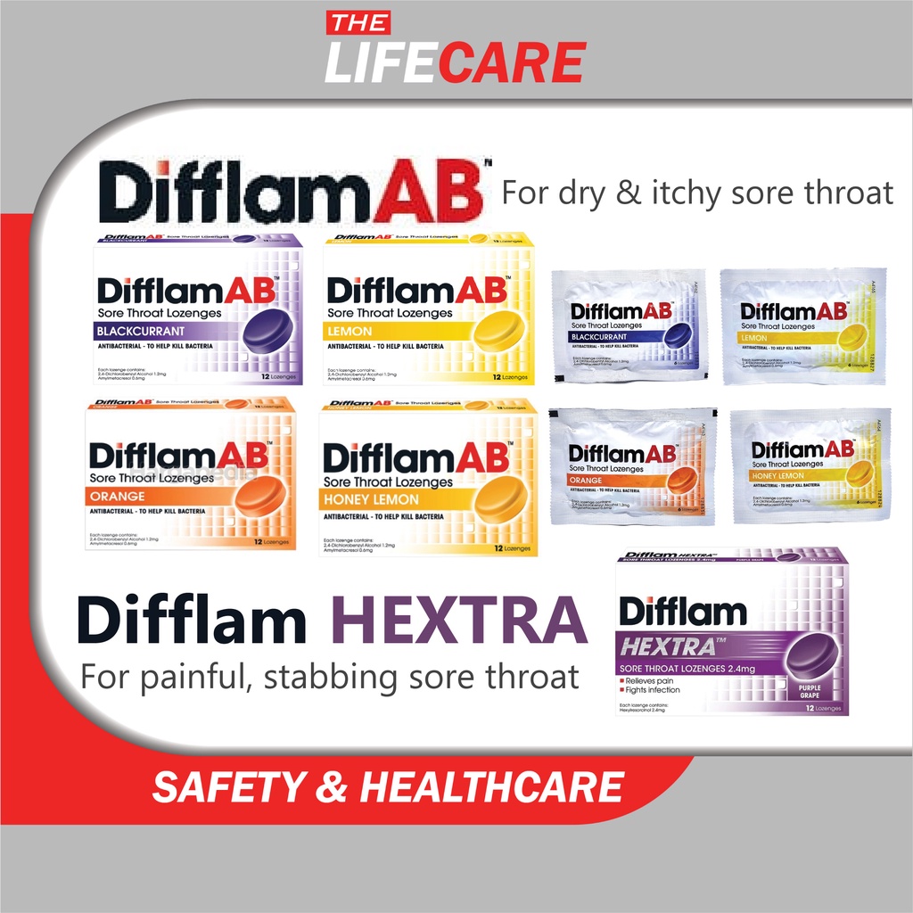 Lozenges Difflam AB / Hextra Sore Throat | Shopee Malaysia