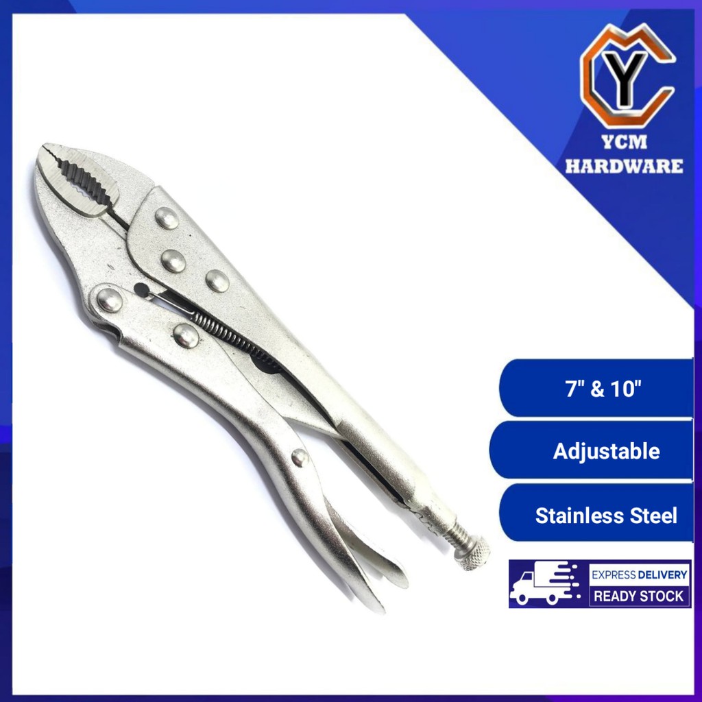 Stainless Steel Locking Gripe Plier Curved Jaw 7''10'' Plier Vice Clamp ...