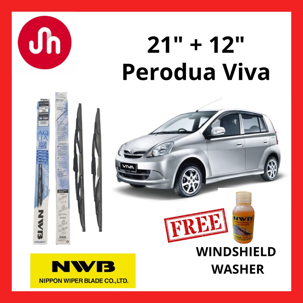 NWB AQUA GRAPHITE WIPER BLADE for PERODUA VIVA (21"+12") | Shopee Malaysia