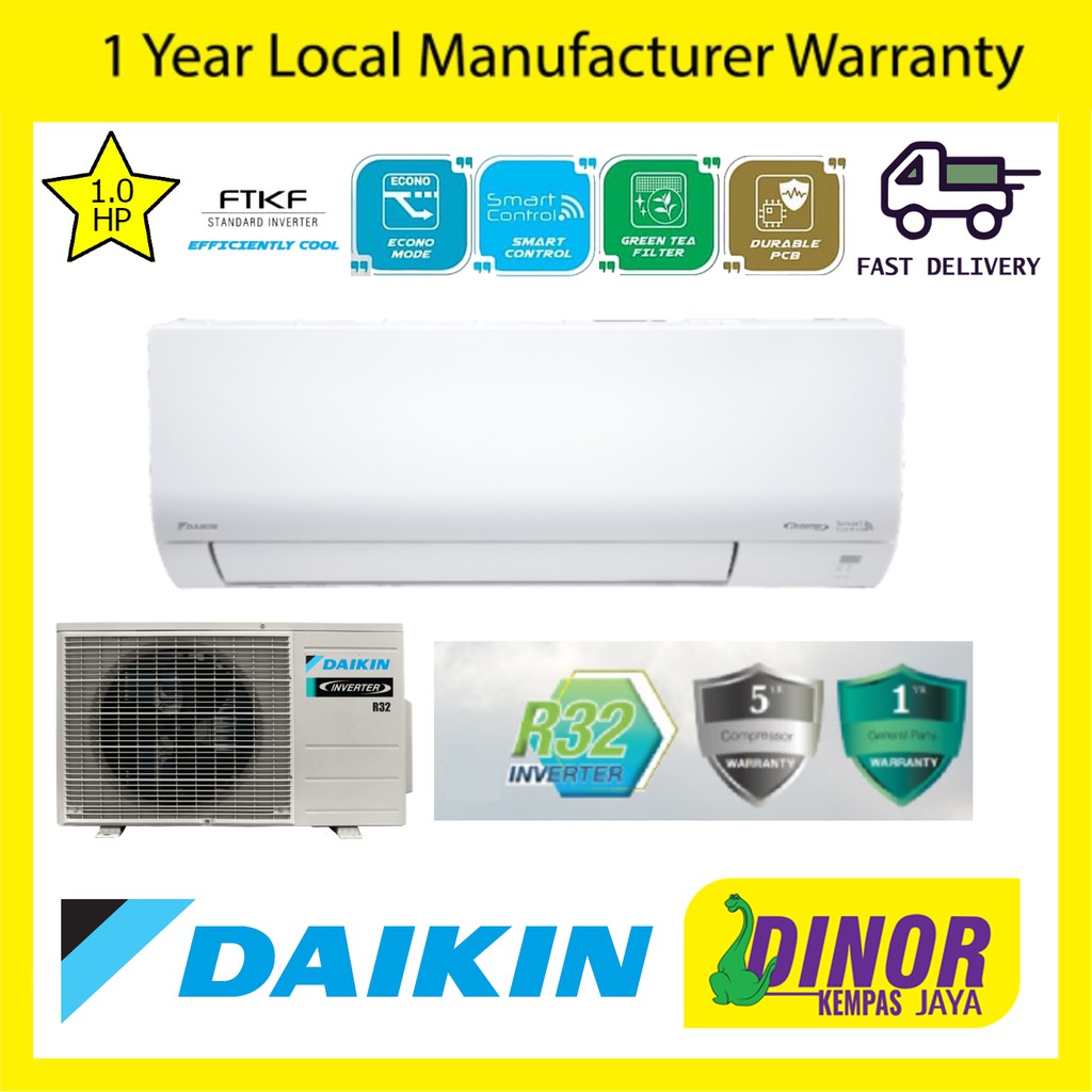 Daikin 1hp R32 Standard Inverter Wall Mounted Ftkf Series Ftkf25a