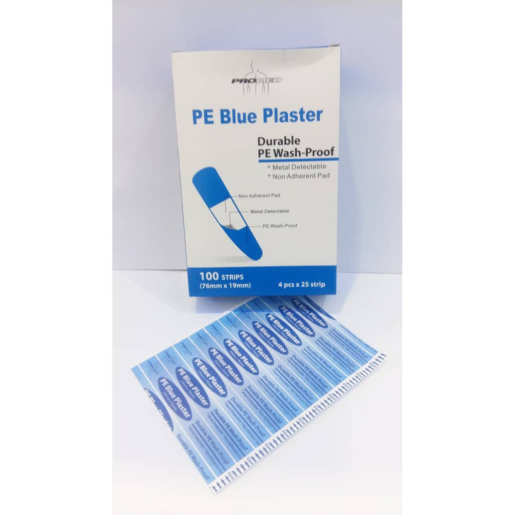 PROMED PE BLUE PLASTER WASH-PROOF METAL DETECTABLE 100S(F&B/FOOD ...