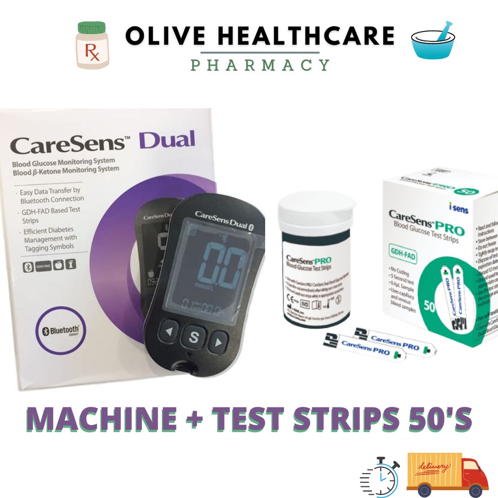 CareSens Dual Blood Glucose Monitor Set + Test Strips 50'S | Shopee ...