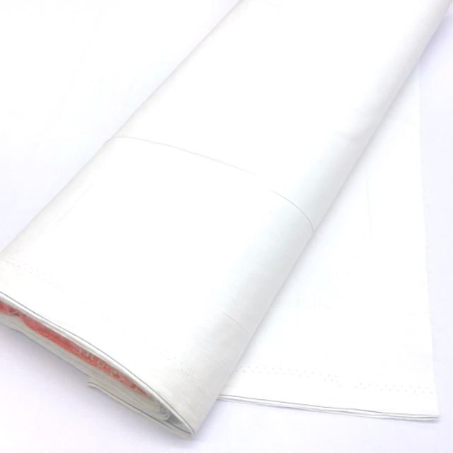 Kain Poplin Cotton Putih Tulen (Bidang 36") / Blue Line White Colour ...