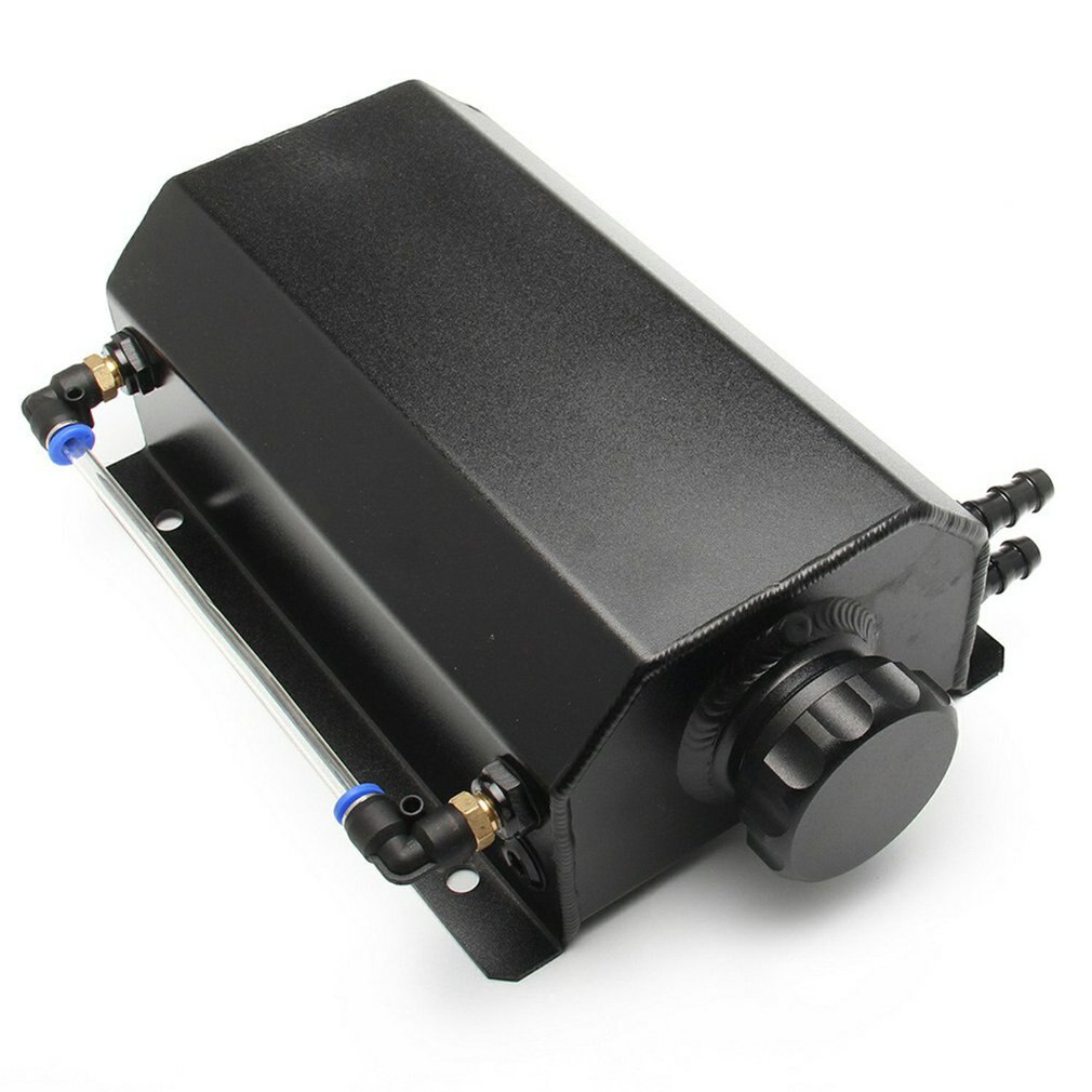 2L Black, silver Universal Engine Oil Fuel Gas Catch Can Breather Tank ...