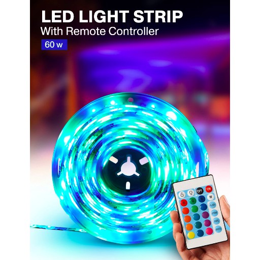 Lampu Hiasan LED Berjalur Warna Warni Dengan Alat Kawalan Jauh LED ...