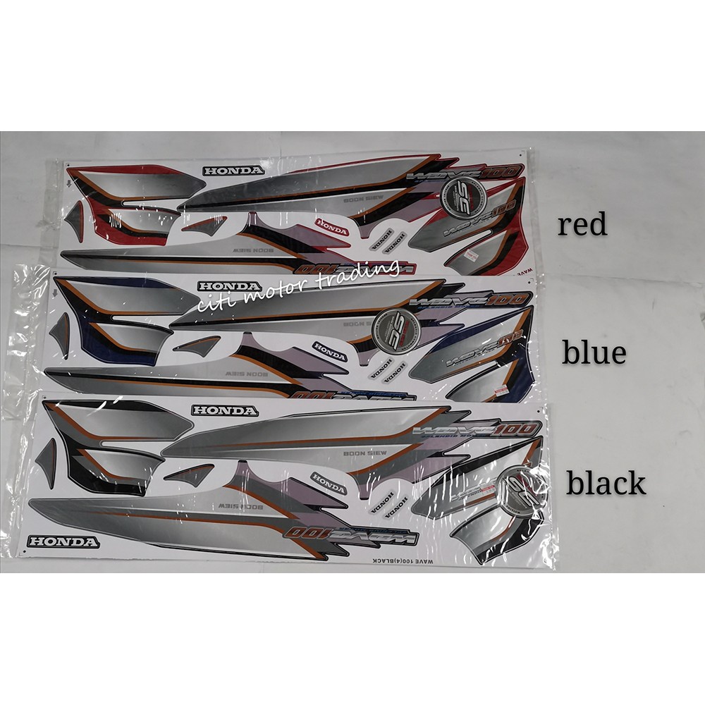 HONDA WAVE 100R 4 STICKER SET | Shopee Malaysia