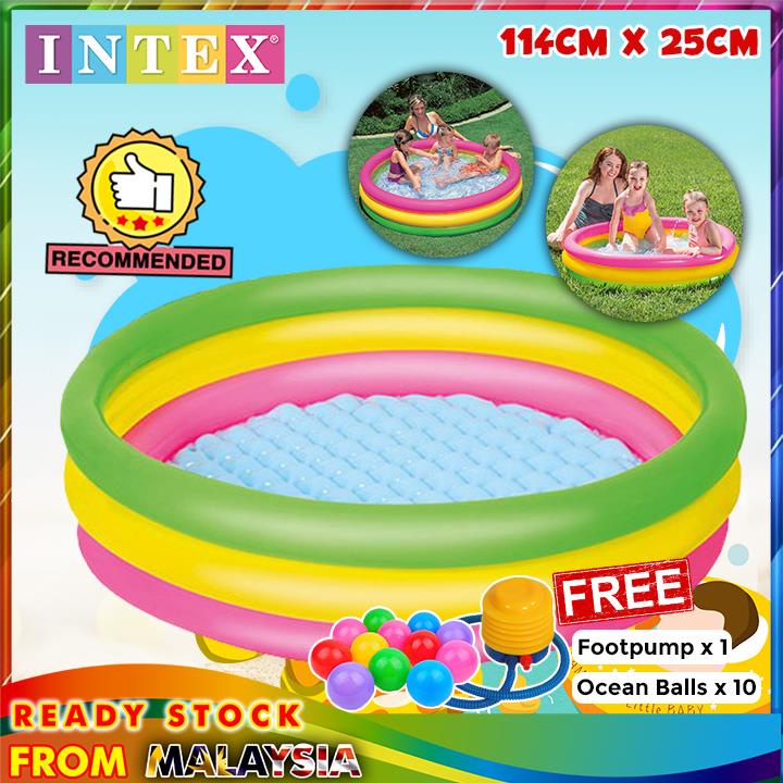 INTEX 57412 (NP24) Sunset Glow Three Rings Soft Inflatable Floor ...