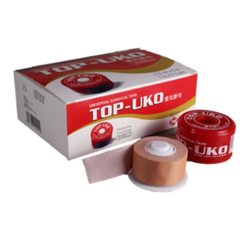 Top-Uko Plaster Pelekat Luka Kain Kuat Surgical Tape Fabric Brown 2.5cm ...