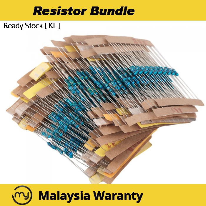 600pcs Resistor bundle mix (10ohm - 1M ohm) 1/4W (30 types) | Shopee ...