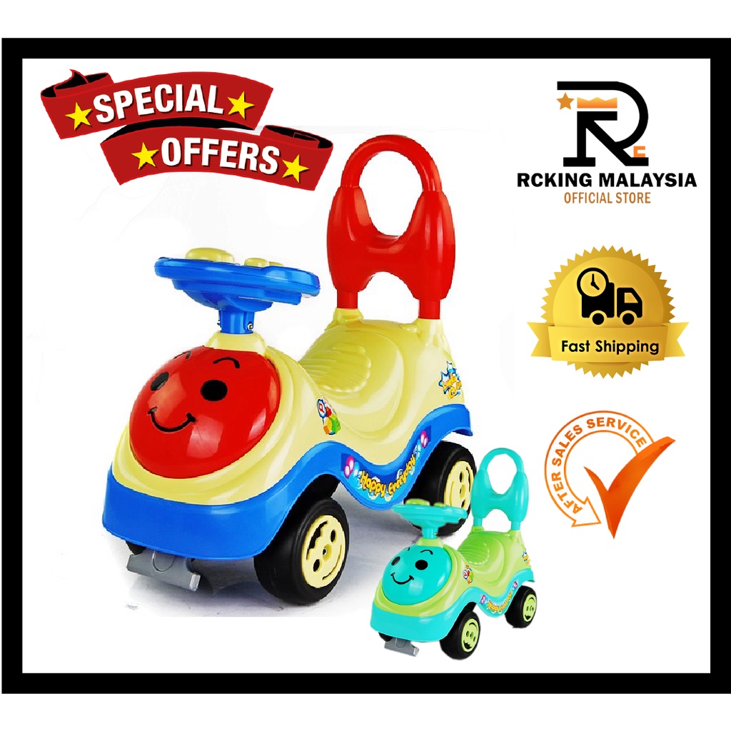 Children Kids Baby Toddler Smile Cartoon Tolocar Ride On Car Walker ...
