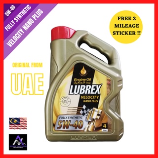 LUBREX 5W-40 Engine Oil Fully Synthetic Velocity Nano Plus 4L PERCUMA ...