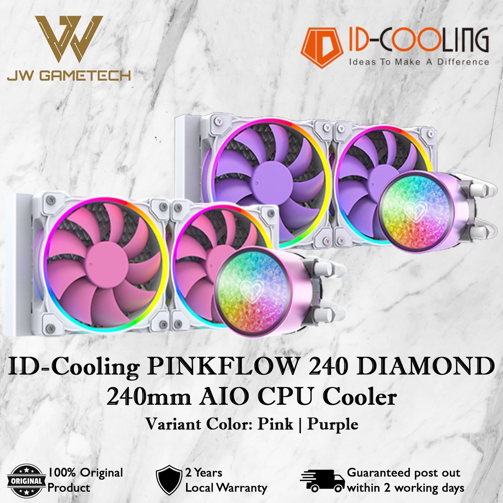 ID-Cooling PINKFLOW 240 Diamond Edition AIO Liquid CPU Cooler ...