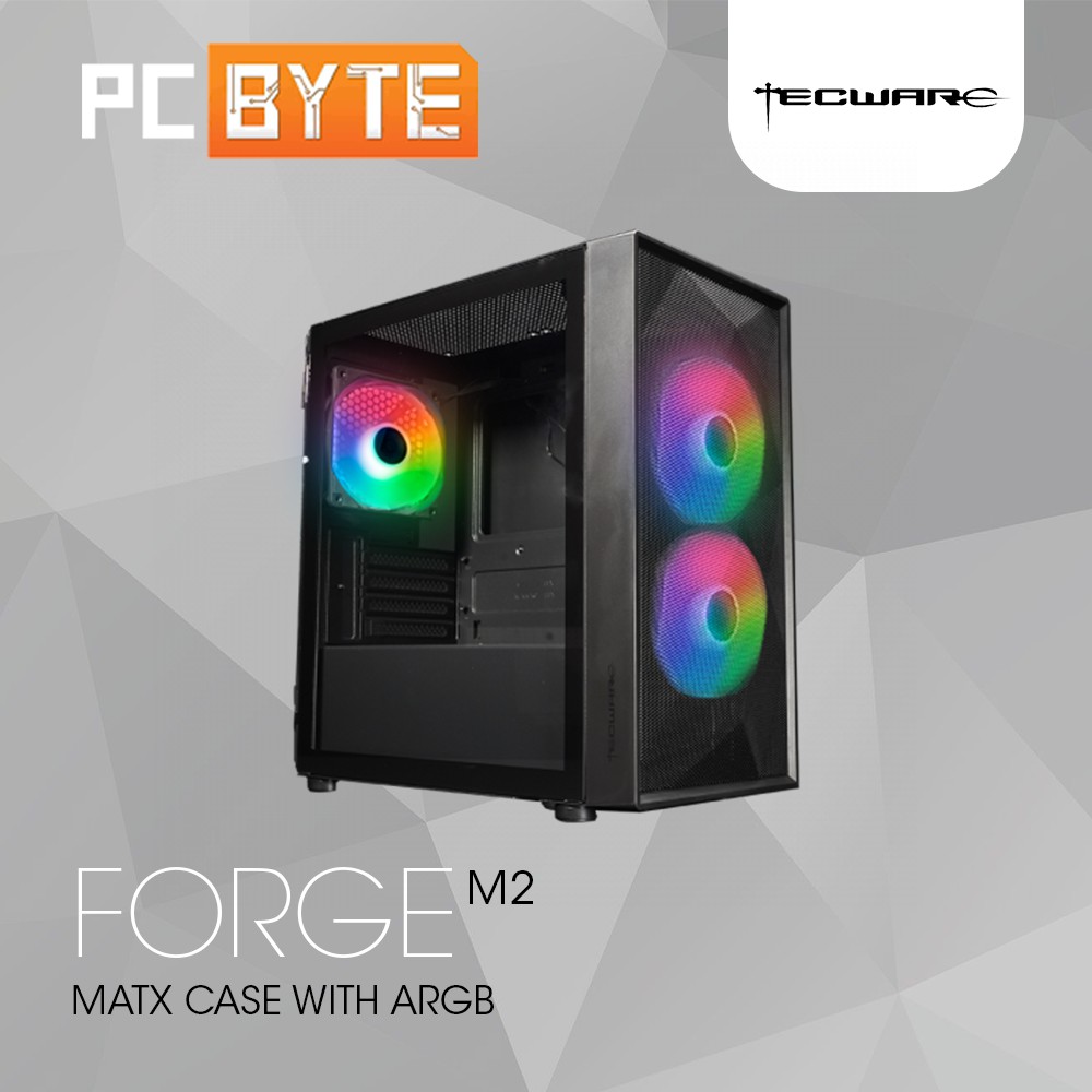 Tecware Forge M2 Compact MATX ARGB Case - Black/White | Shopee Malaysia