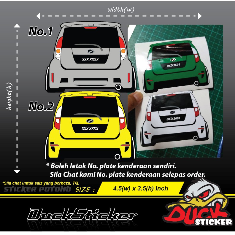 PERODUA MYVI SE (OLD) BACK VIEW FULL COLOUR STICKER | Shopee Malaysia