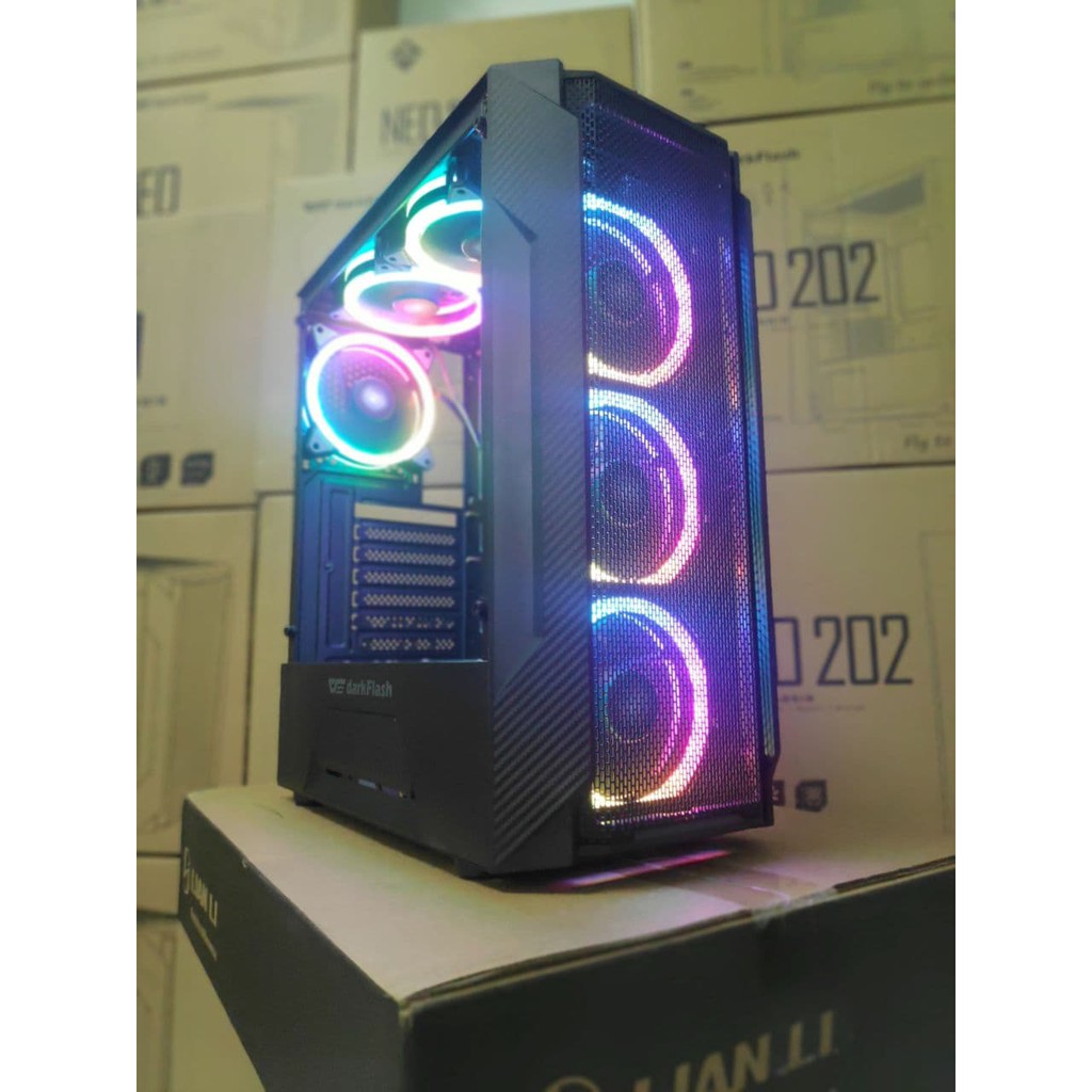 AIGO DarkFlash Leo ATX RGB Tempered Glass Casing - Black [DR12 PRO/Aigo ...