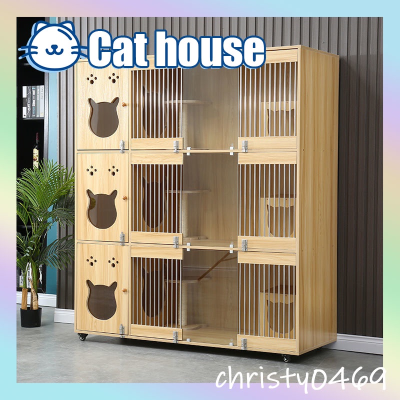 Solid Wood Cat Cage Cat Nest Cat Display Cabinet Breeding Cage Breeding