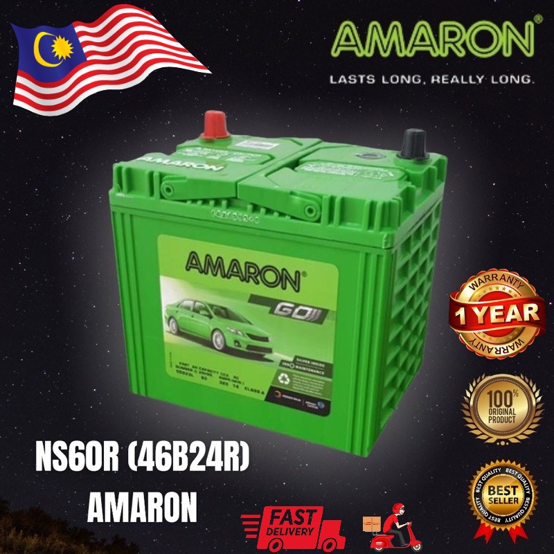 [ 46B24L | 46B24R | NS60 | NS60S | NS60L | NS60R | B24R | B24L ] Amaron Go | Car Battery Bateri ...