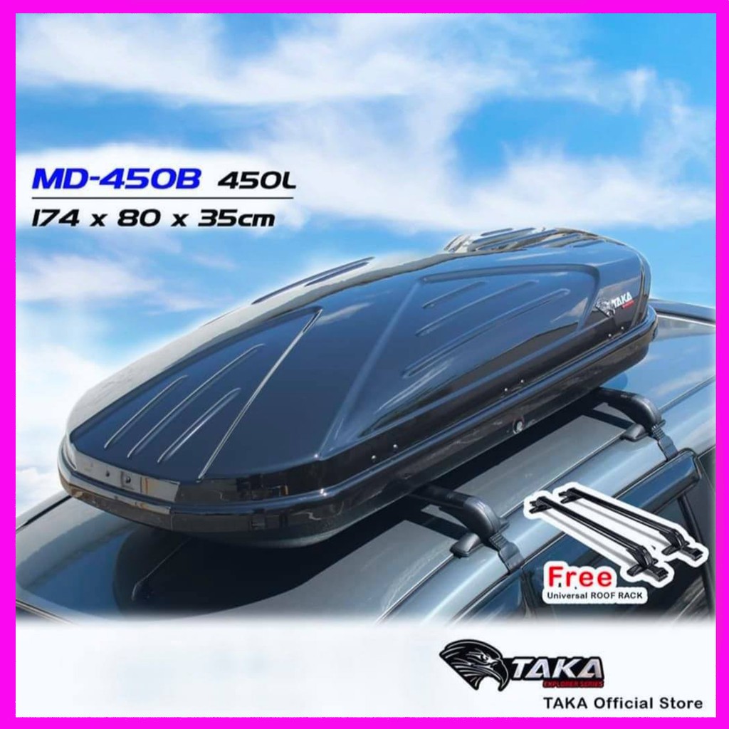 Taka MD-450B Glossy Roofbox With Roof Rack (Dimensions: 179 x 82 x 36cm ...