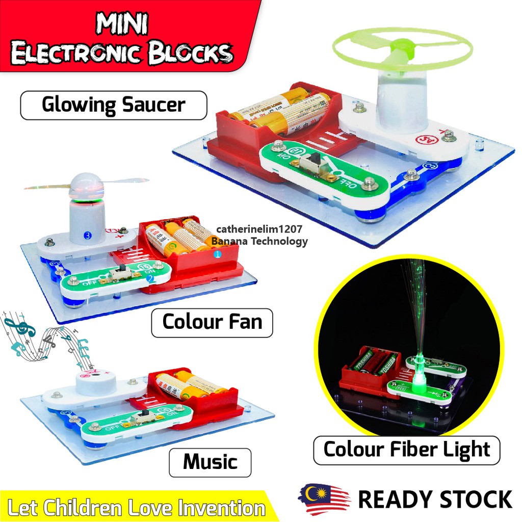 Mini Electronic Blocks Toy Snap Circuit Science Educational Toys Sains ...
