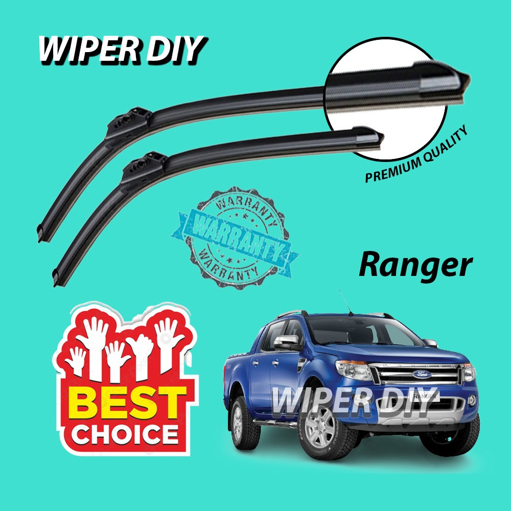 Ford Ranger T6 (U-Hook) 2007 - 2016 Silicone Wiper Blade Windscreen ...