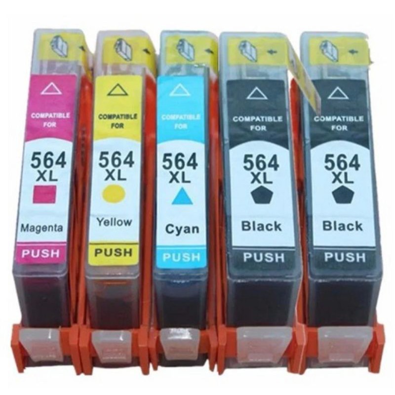 564 XL 564XL 564-XL Compatible 5 Multi Pack Ink Cartridge Printer HP564 ...