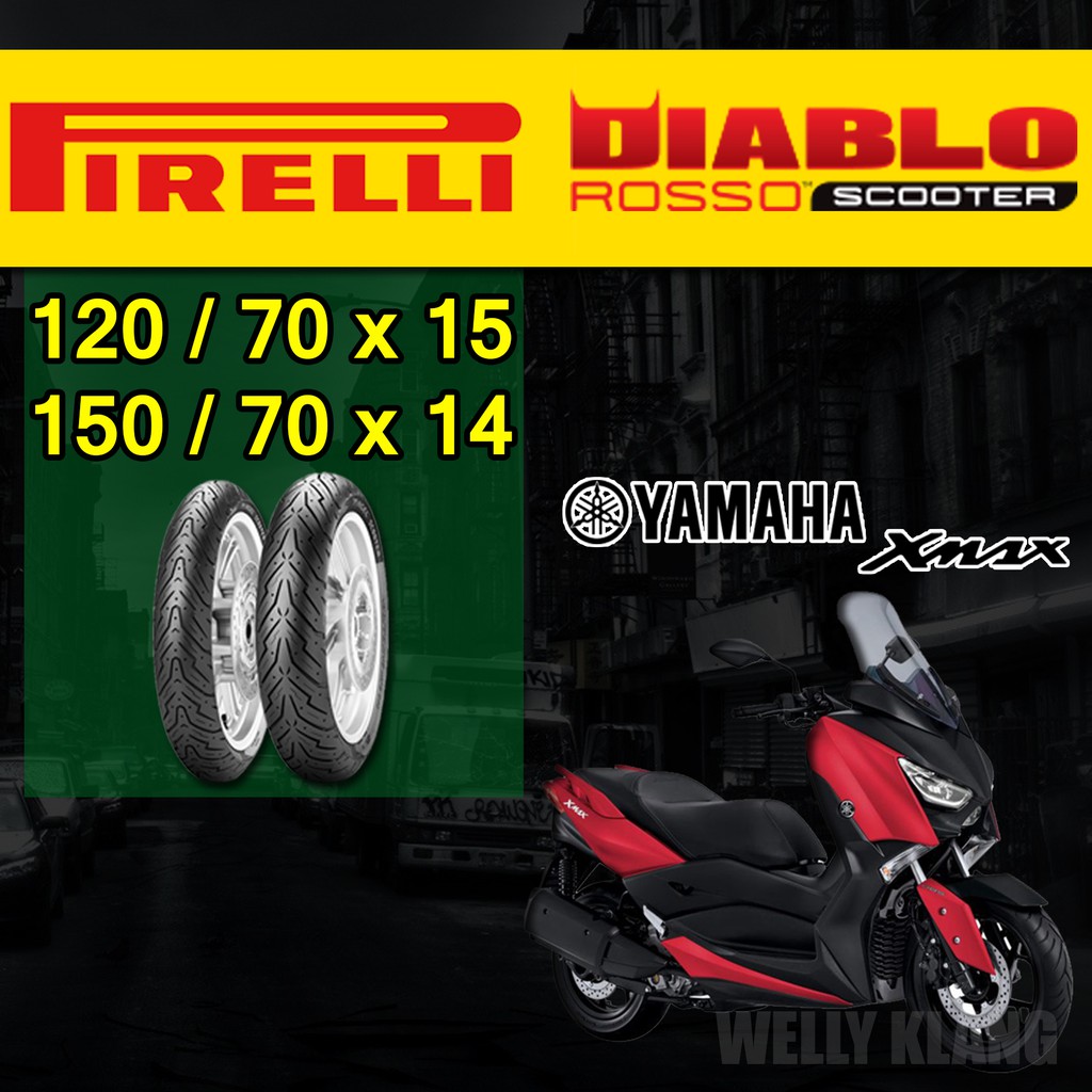 Pirelli Diablo Rosso Scooter Tyre Tayar for Yamaha XMAX 250 | BeeCost