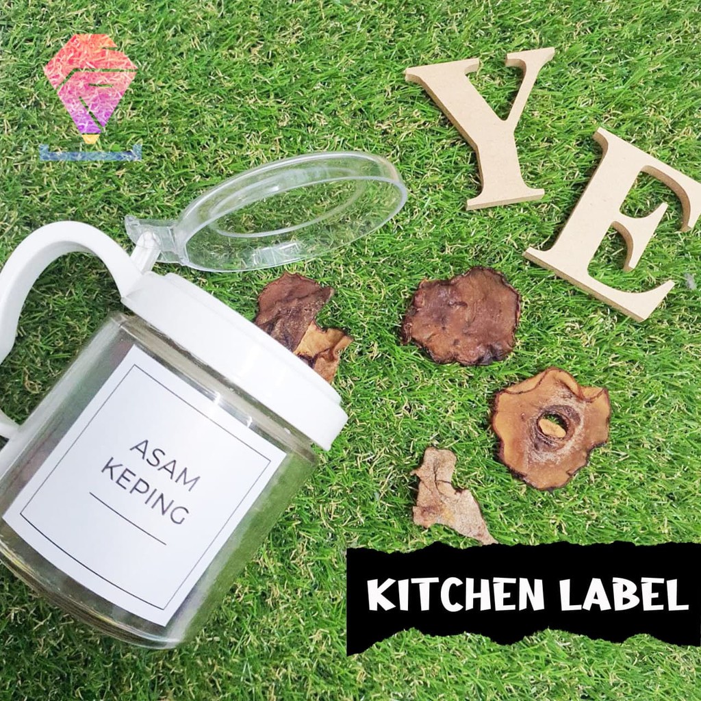 White Sticker Label Dapur / Kitchen Label Minimalist (Read / Custom ...