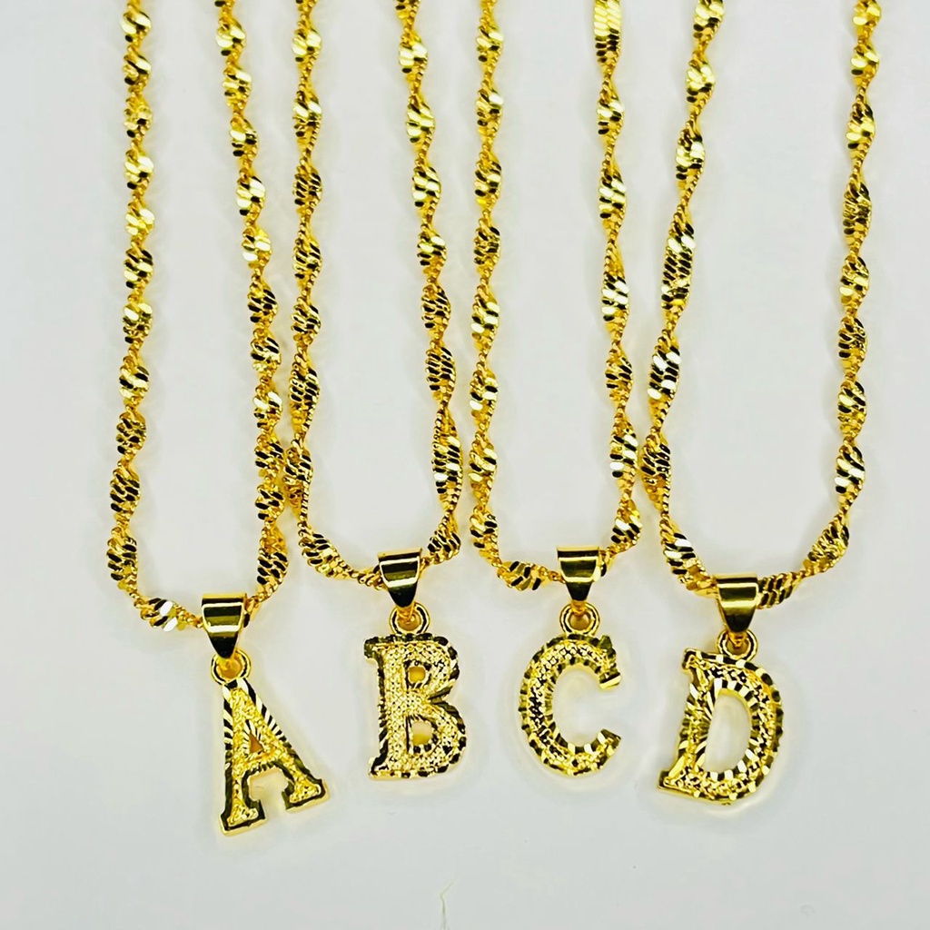 Rantai Leher Gila-Gila 45cm Dewasa + Loket Huruf Emas Korea | Shopee Malaysia