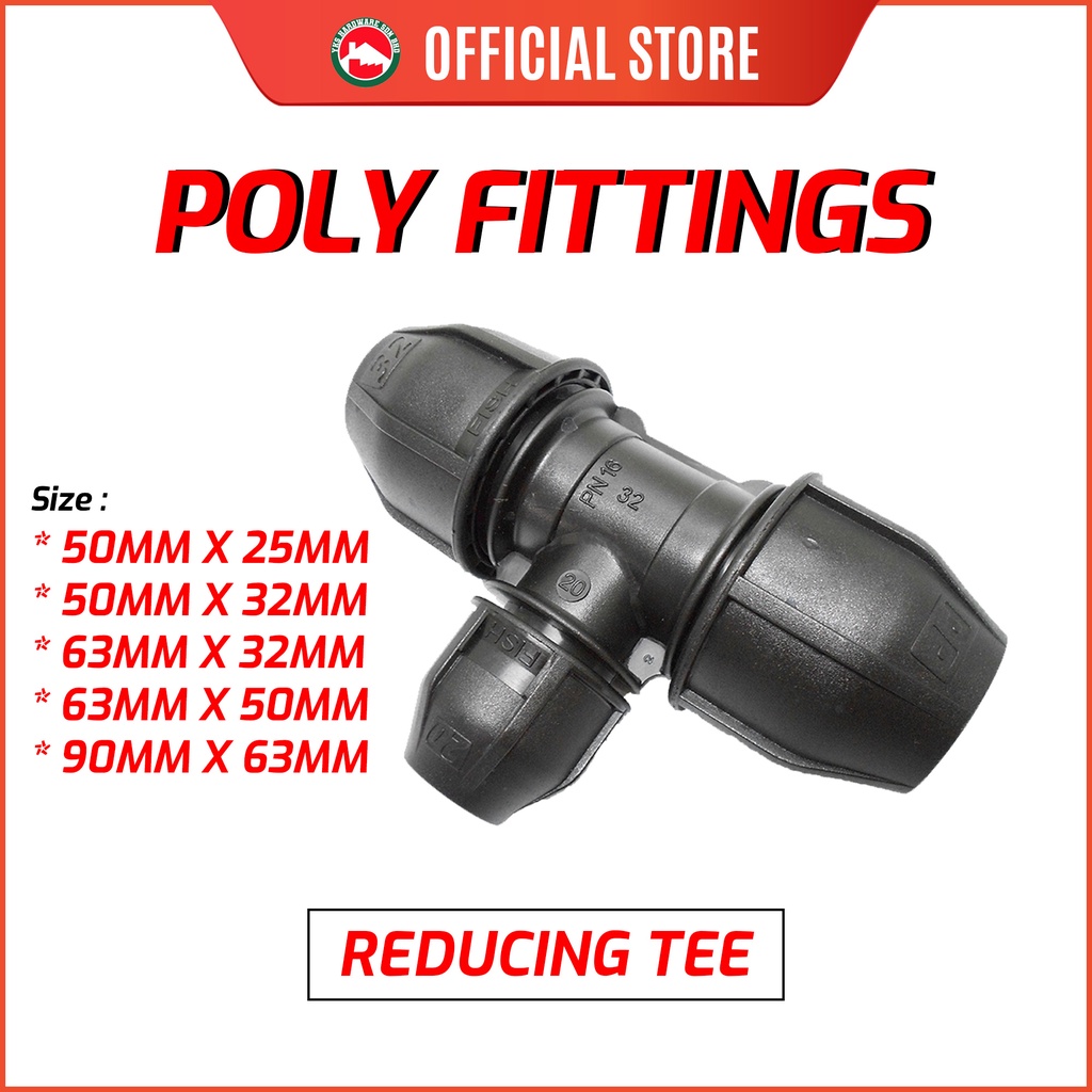 POLY REDUCING TEE - HDPE - POLY FITTING CONNECTOR TAHAN LASAK - HIGH ...