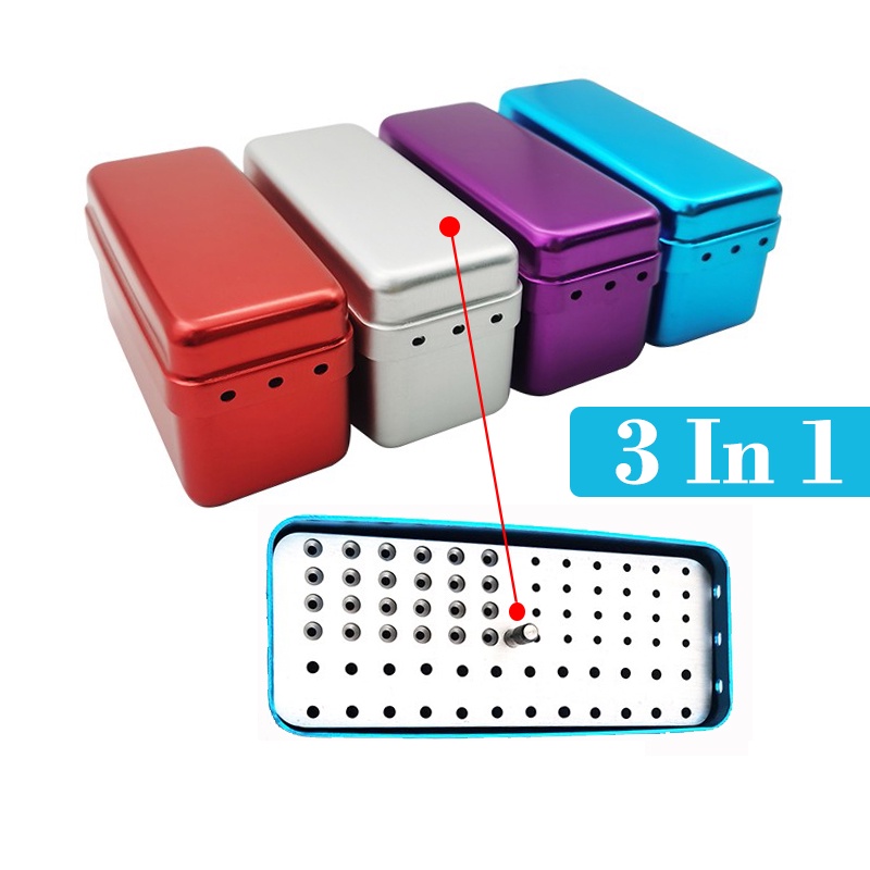 3 In 1 Dental Disinfection Box Autoclave Sterilizer Case Burs Endo ...