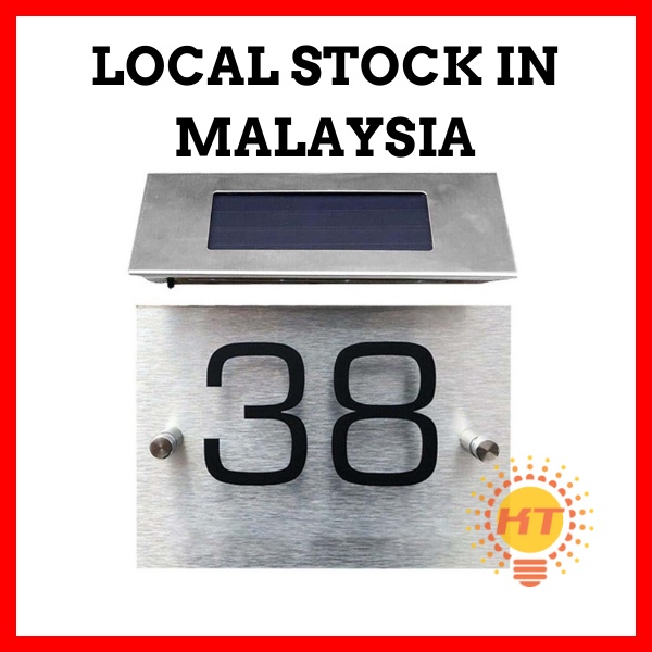 Solar Powered House Number Door Plate COD LED Light Doorplate | Shopee ...