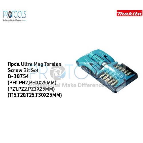 MAKITA B-30754 11PCS. ULTRA MAG TORSION SCREW BIT SET | Shopee Malaysia