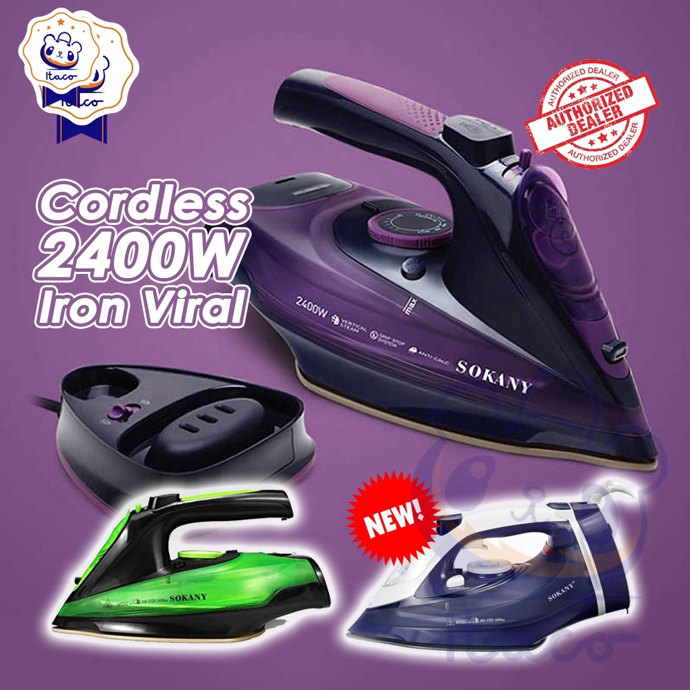 ITACO Sokany Electric Cordless Handheld Portable Garment Steam Iron ...