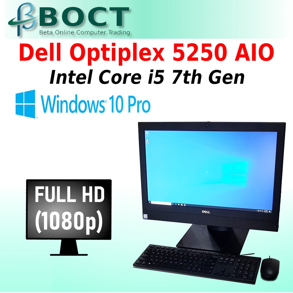 Dell Optiplex 5250 All In One / Intel Core i5 7th Gen / 21.5 inches FHD ...