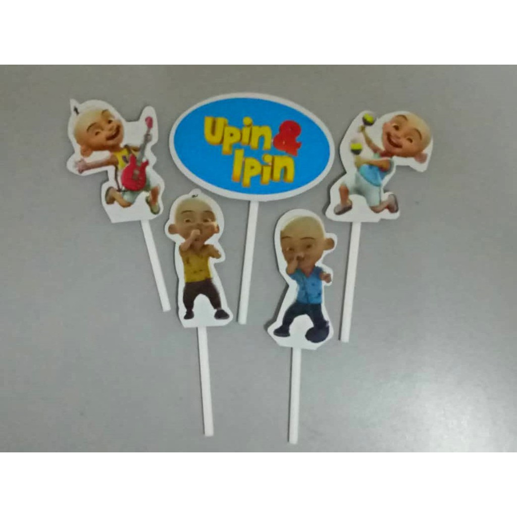 Ready Stock 5pcs Upin & Ipin Birthday Cake Topper Cartoon Topper Cake ...