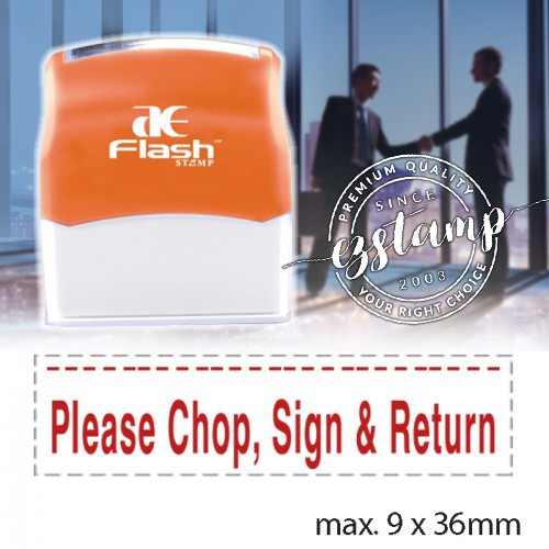 Self-Inking Commercial Stock Stamp - "PLEASE CHOP, SIGN AND RETURN ...