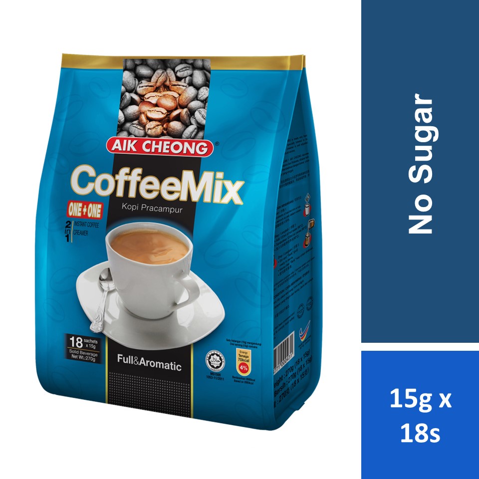 Aik Cheong 2 In 1 Coffee Mix No Sugar (18s x 15g) | Shopee Malaysia
