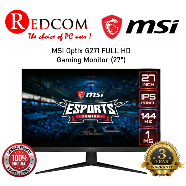 Msi optix g271 27" ips full hd gaming monitor - 144hz / 1ms / 1920x1080 ...
