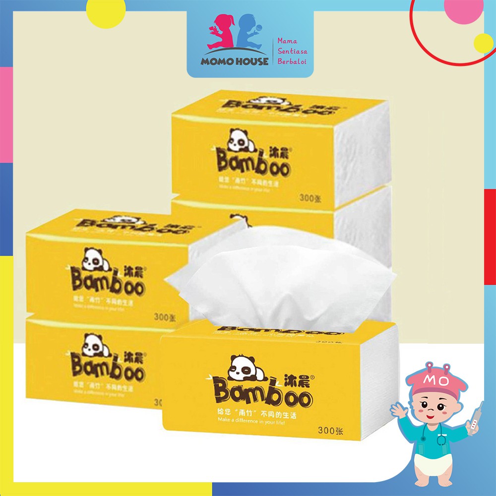 Bamboo Tissue Soft Facial Tisu Paper 75 Pulls x 4 Ply = 300pcs Per Pack ...