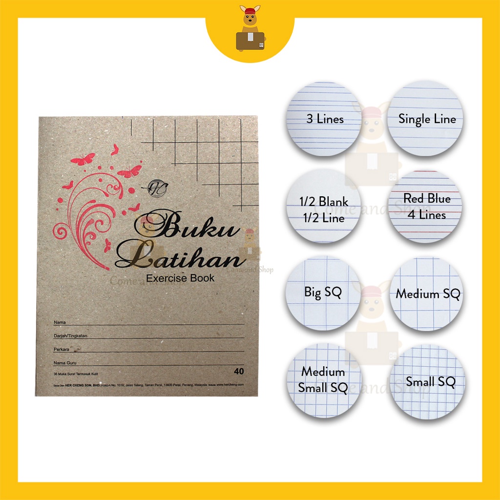 F5 40 Pages Exercise Book Buku Latihan Buku Tulisan Craft Cover ...