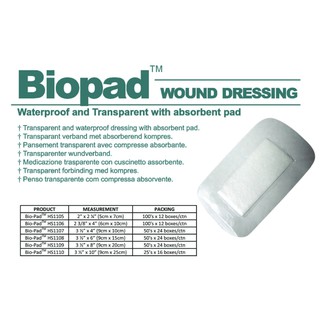 BIOPAD WOUND DRESSING WATERPROOF (6CM x 10CM) | Shopee Malaysia