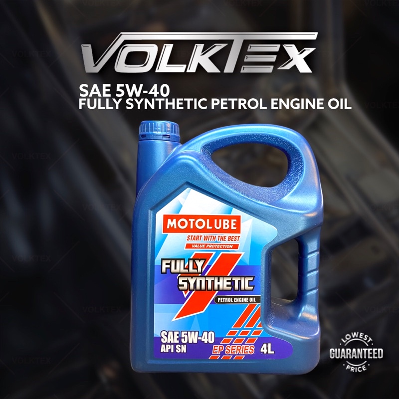 Motolube Fully Synthetic Petrol Engine Oil - 5W-40 SN 4L 100% Original ...
