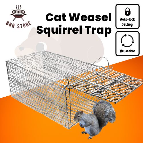 BBQ Store Cat Weasel Squirrel Trap Cage Metal / Snap Cat Animal Catcher ...