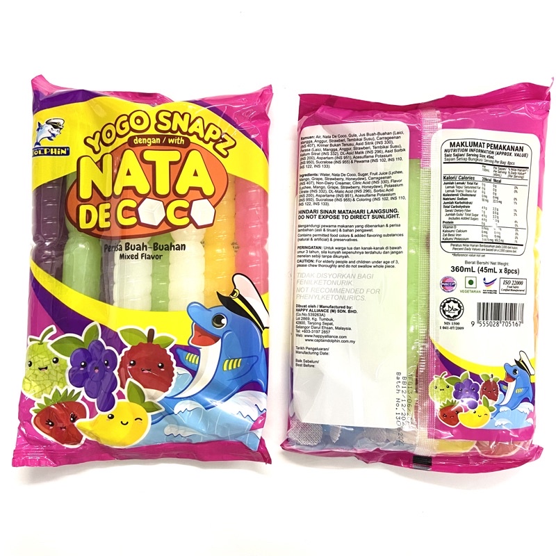 45g x 8pcs CAPTAIN DOLPHIN YOGO SNAPZ PUDDING WITH NATA DE COCO MIXED ...