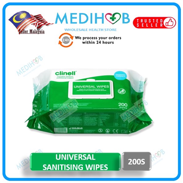 CLINELL Universal Sporicidal Wipes 200s ( the most effective ...