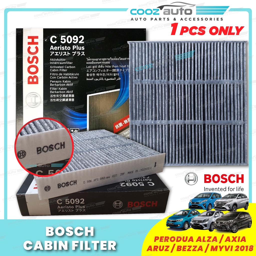 Perodua Bezza Aruz Axia Alza Myvi 2018 - 2022 Bosch Carbon Cabin Air ...